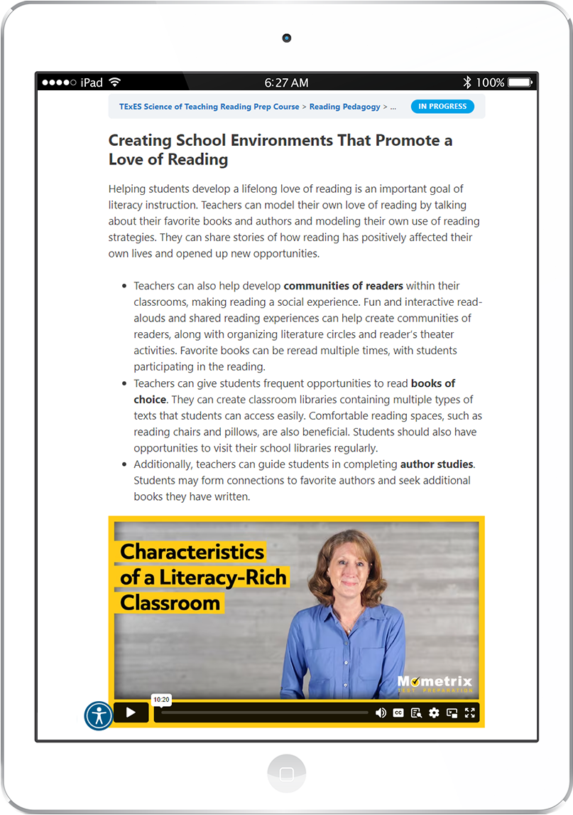 Online TExES Science of Teaching Reading (293) Course - Mometrix